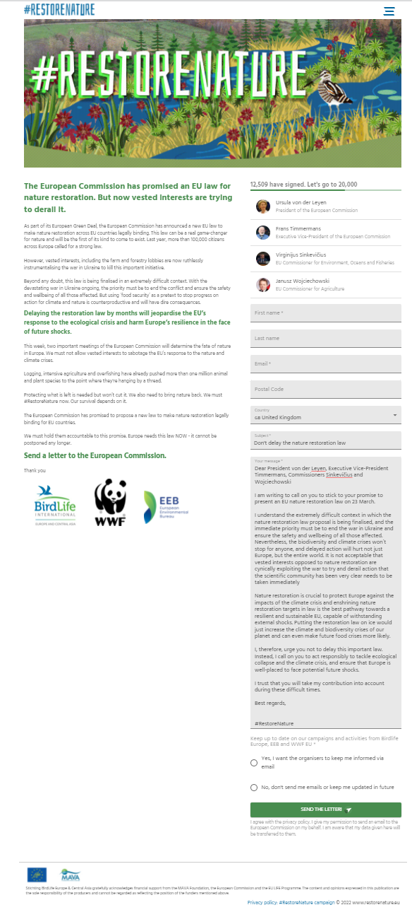 Campaign Spotlight: Restore Nature Email Campaign - Fix The Status Quo